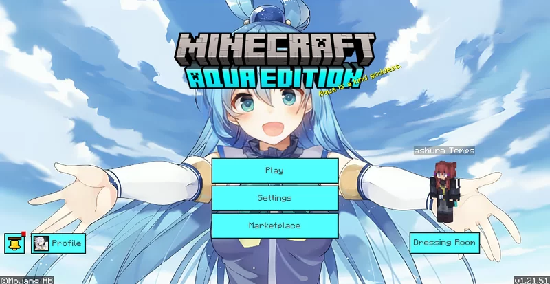 Aqua gui [Bedrock] Minecraft Texture Pack