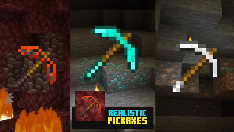 Realistic Pickaxes Minecraft Texture Pack