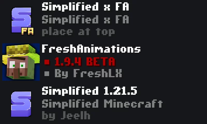 Simplified x Fresh Animations Minecraft Texture Pack