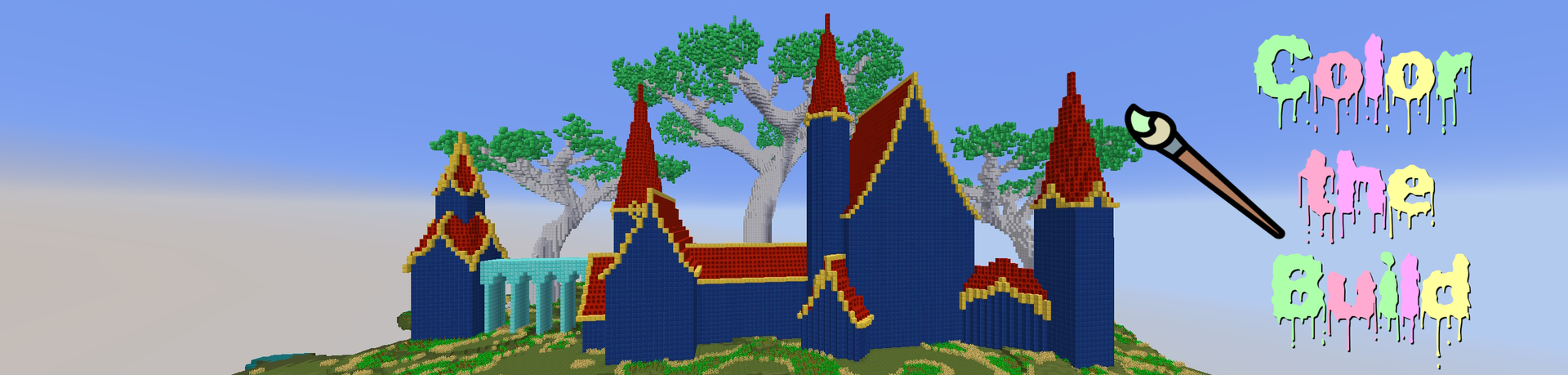 Crystalline Shore: Misty Sky Castle [CaraRose's Color The Build Castle Makeover Jam] Minecraft Map