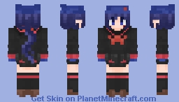 Miside || Cap Mita (black school uniform) Minecraft Skin