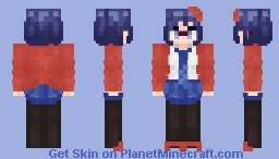Miside || Cap Mita (black school uniform) Minecraft Skin
