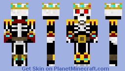 Skeleton Gold King Minecraft Skin