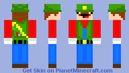 Fisher Man Mario Minecraft Skin