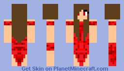 Girl in red dress Minecraft Skin
