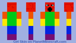 rainbow weird face Minecraft Skin