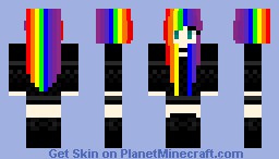 Rainbow Hair Girl Minecraft Skin