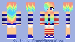 rainbow hair Minecraft Skin
