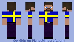 Guy with a Swedish Flag Shirt Minecraft Skin