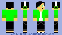 Green Gamer boy Minecraft Skin