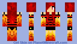 fire lava girl Minecraft Skin