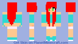 Girl in blue tank top Minecraft Skin
