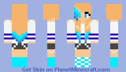 blue hair Minecraft Skin