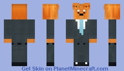 Ginger Cat in A Suit Minecraft Skin