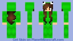 Around the World: cute frog girl Minecraft Skin
