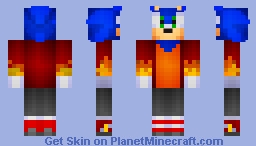 Sonic in Flame Hoodie (request from sonic23776) Minecraft Skin