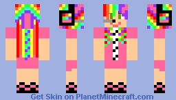 Rainbow Haired Gamer!!! Minecraft Skin