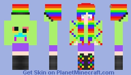rainbow derpy creeper girl Minecraft Skin