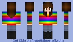 Long Sleeve Rainbow girl Minecraft Skin