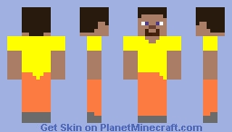Simple Steve Yellow and Orange Minecraft Skin