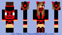 CRAZY RED DJ CAT GIRL Minecraft Skin