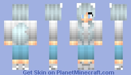 Silver Artic Fox Girl Minecraft Skin