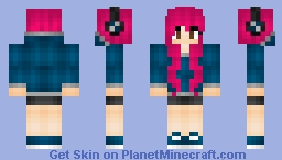 pink hoodie girl Minecraft Skin