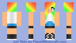 Rainbow Hair Color Minecraft Skin
