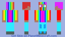 Rainbow puking man Minecraft Skin