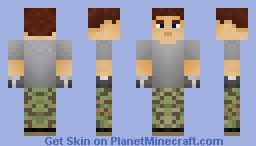 Soldier with GreyShirt+MultiCam leggings Minecraft Skin