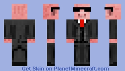 Pig in a suit with shades Minecraft Skin