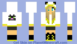 Yellow Cat girl Teen Minecraft Skin