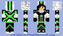Green Assassin ( Brown Eye and Black Hairs ) Minecraft Skin