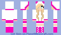 Pink & White Hoodie Girl Minecraft Skin