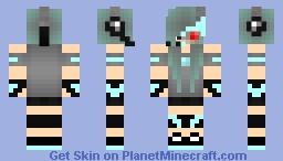 Cyborg (half girl half robot) Minecraft Skin