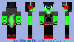 green black furry wolf Minecraft Skin