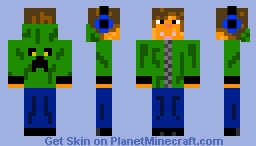 teenage boy with creeper jacket Minecraft Skin