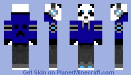 panda in blue hoodie Minecraft Skin