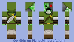 Cyborg Creeper in link costume Minecraft Skin