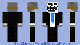 Wolf in a suit with a troll face mask Minecraft Skin