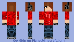 Red Gamer Girl Minecraft Skin