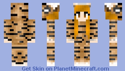 ღ♪☯ᒎᓮᖇᗩᑕᖺᓰღ♪☯ Tiger Onesie Girl Minecraft Skin