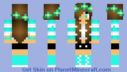 Blue Flower Girl Minecraft Skin