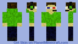Green Gamer Teen Minecraft Skin