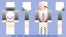 Pink and White Goth Girl Minecraft Skin
