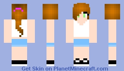 Girl with shorts and ponytail Minecraft Skin