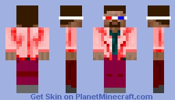 scientist with red lab coat Minecraft Skin