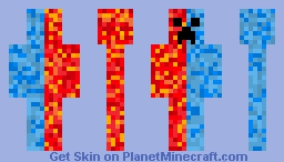 InfernoCryo Creeper | Fire&Ice Creeper Minecraft Skin