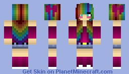 Rainbow Hair Minecraft Skin