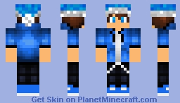 Blue boy With Winter hat Minecraft Skin